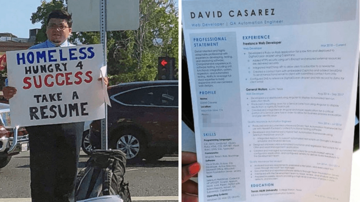 Homeless Man Hands Out Resumes On The Street And Gets Hundreds Of Job Offers - Goalcast
