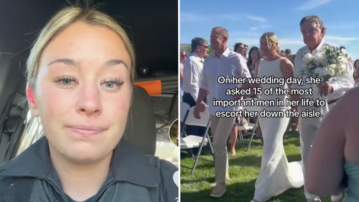 Bride Is Walked Down the Aisle by 15 Police Officers After Her Dad Was ...